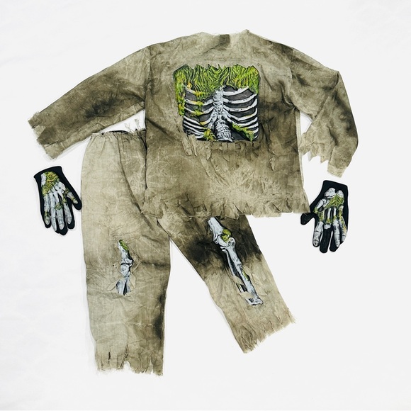 Spirit | Costumes | Spirit Halloween Kids Zombie Skeleton 3pc Halloween ...